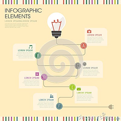 Bulb And Wire Infographics Design Vector Illustration | CartoonDealer ...