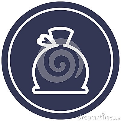 Bulging Sack Circular Icon Symbol Vector Illustration | CartoonDealer ...