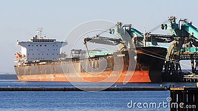 Bulk grain carrier stock video. Video of facility, freighter - 41176417