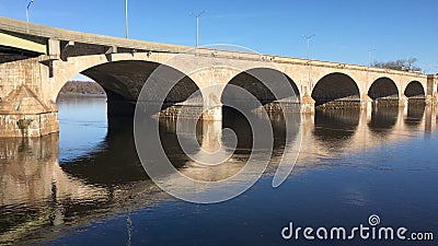 The Bulkeley Bridge in Hartford Connecticut Stock Video - Video of ...