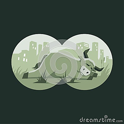 Bull Sleeping Vector Illustration | CartoonDealer.com #8754758