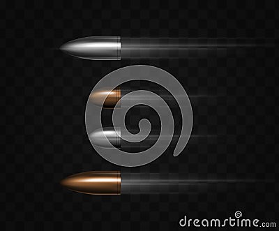 Bullet In Flight With Traces Isolated On Transparent Background ...