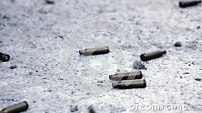 Bullet Shells Falling on the Ground Stock Video - Video of bullet ...