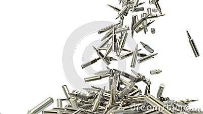 Bullets falling down stock video. Video of ammunition - 55070179