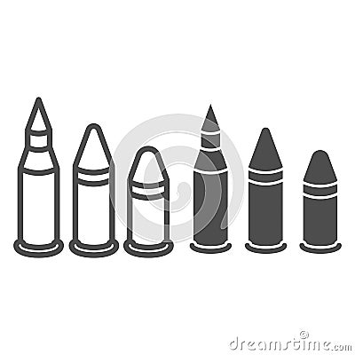 Bullets Line And Glyph Icon. Caliber Vector Illustration Isolated On ...