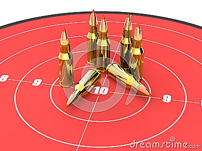 Bullets On The Top Of Red Target, Ammo, Ammunition Royalty-Free Stock ...
