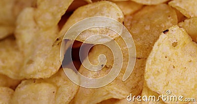 A Bunch of Potato Chips are Spinning Stock Video - Video of diet, fried ...