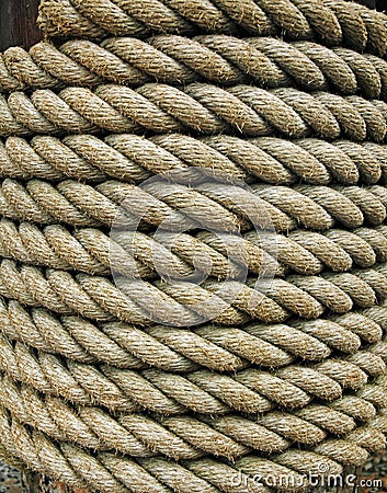 Old Manila Rope Wrapped Neat and Tight Around Pole Stock Photo - Image ...