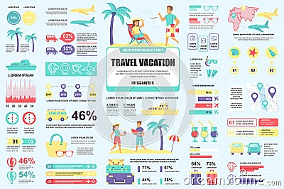 Bundle Travel Vacation Infographic UI, UX, KIT Elements. Different ...