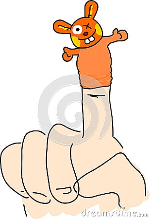 Bunny Finger Puppet Cartoon Vector | CartoonDealer.com #2584929