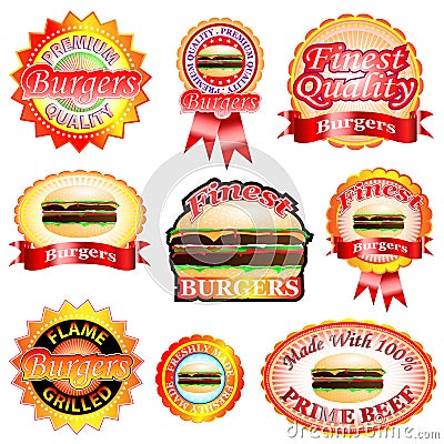 Burger Labels Royalty Free Stock Images - Image: 28692029