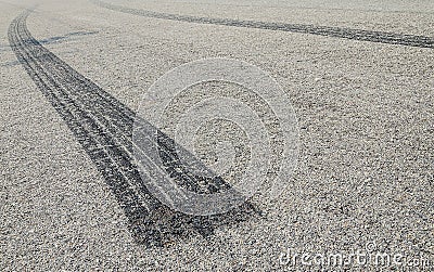 Burned Rubber Tire Track On An Asphalt Road Stock Photo - Image: 30053180