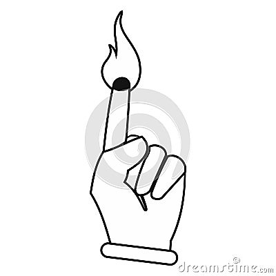 Burning Finger Black Simple Icon Cartoon Vector | CartoonDealer.com ...