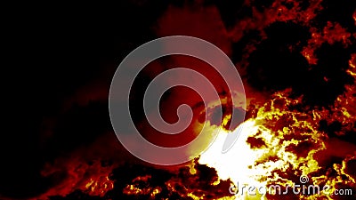Burning Fire Clouds Like Devil Hell Stock Footage - Video of danger ...