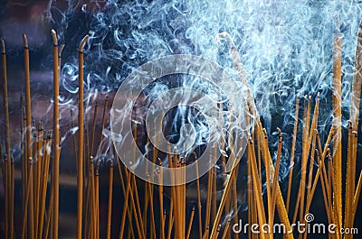 Burning incense sticks stock photo. Image of joss, buddhist - 22307010