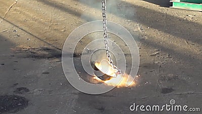 Burning Items Doused Liquid Oxygen Stock Video - Video of amplification ...