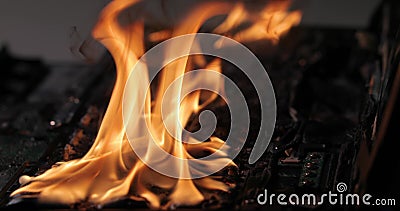 Burning Laptop Computer Electronics Closeup Stock Footage - Video of ...