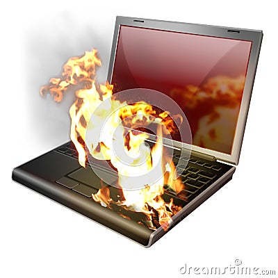 Burning Laptop, Notebook Stock Photo | CartoonDealer.com #1212336