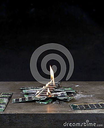 Burning Memory Sticks Royalty Free Stock Photo - Image: 33291665