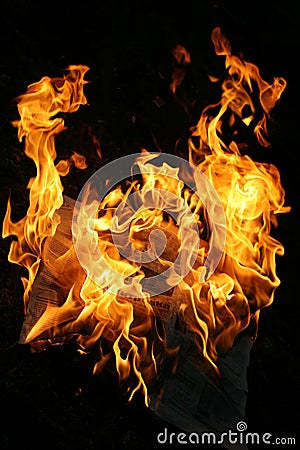 Burning Newspaper Stock Photo - Image: 4817960