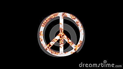 Burning Peace Symbol Abstract Animation. Stock Footage - Video of ...