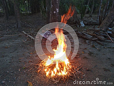 Burning Polythene And Plastic . Pollution . Fire . Editorial Photo ...