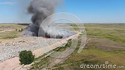 Burning Trash. Fire at the Landfill. Burning Garbage Stock Video ...