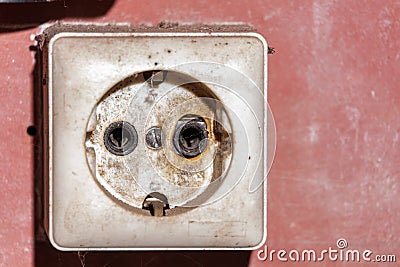 Burnt Electric Power Socket. 220 V Overloaded Phase Cable Royalty-Free ...