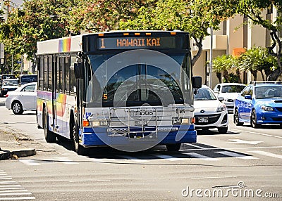 The Bus In Hawaii Editorial Stock Image - Image: 26350239