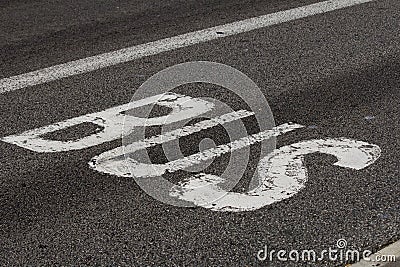 Bus Marking On A Road Stock Image | CartoonDealer.com #33352285