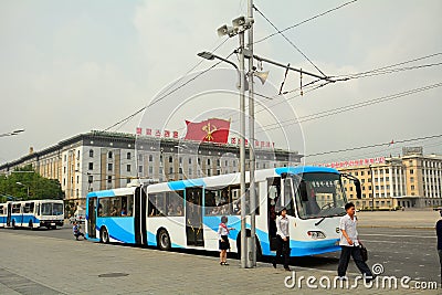 Bus Stop, Pyongyang, North-Korea Editorial Stock Image - Image: 47974299