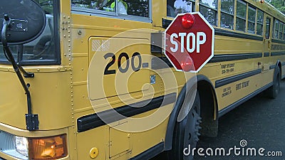 Bus Stop Sign with Hazard Lights on. (5 of 5) Stock Video - Video of ...