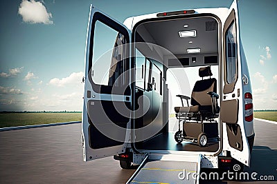 Bus Trunk Equipped For Transporting Disabled People And Patients ...