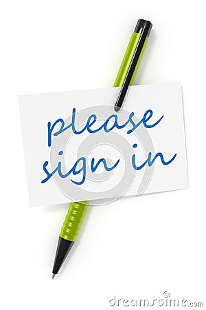 Business Card A Ball Pen And The Text Please Sign In Royalty-Free Stock ...
