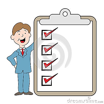 Business Checklist Cartoon Stock Vector - Image: 56992939