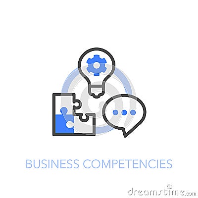 Business Competencies Symbol With A Circle Of Three Competencies ...