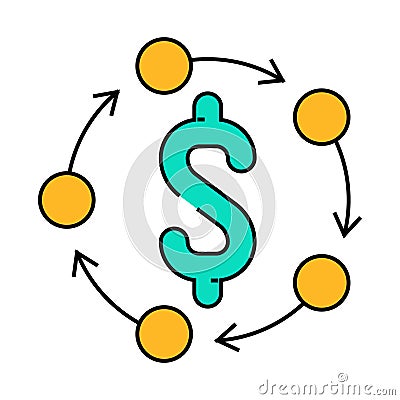 Business Continuity Process Icon Color Illustration Royalty-Free ...