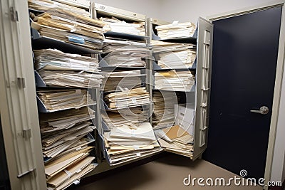 Business Document Storage Unit Overflowing With Important Files And ...