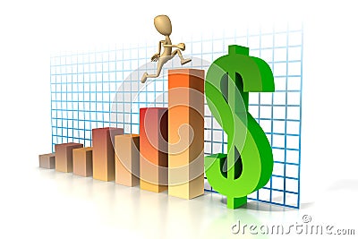 Business Figure Run Up Graph Royalty Free Stock Images - Image: 8914779