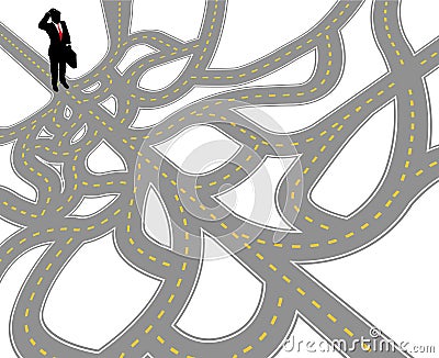 Business Man Question Complex Path Stock Vector - Image: 43549193