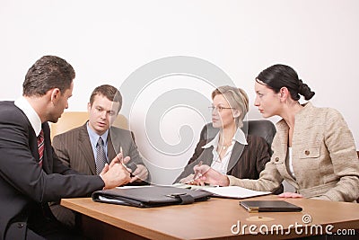Business Meeting of 4 Persons - Isolated Stock Image - Image of ...