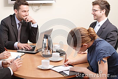 Business Meeting of 4 Persons - Isolated Stock Image - Image of ...
