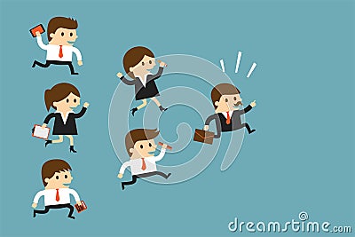 Business People Following Leader Cartoon Vector | CartoonDealer.com ...
