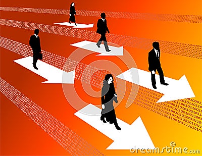 Business People Moving Forward Cartoon Vector | CartoonDealer.com #5112689