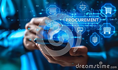 Business Professional Displaying Icons Representing Key Aspects Of ...