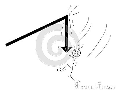 Business Rise And Fall, Vector Cartoon Stick Figure Illustration ...