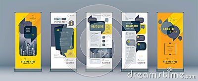 Business Roll Up Set. Standee Design. Banner Template, Abstract Speech ...