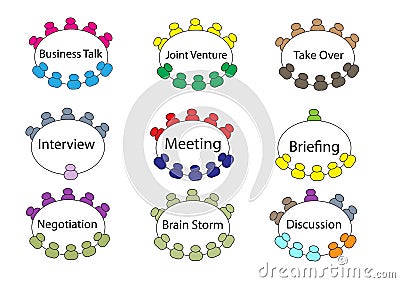 Business Round Table Meeting Vector Illustration | CartoonDealer.com ...