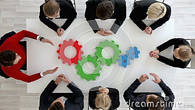 Business team with cogs stock video. Video of mechanism - 85136943
