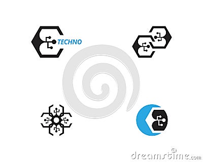 Techno Lab Logo Vector, Concept with Circuit Electron, Element,icon ...